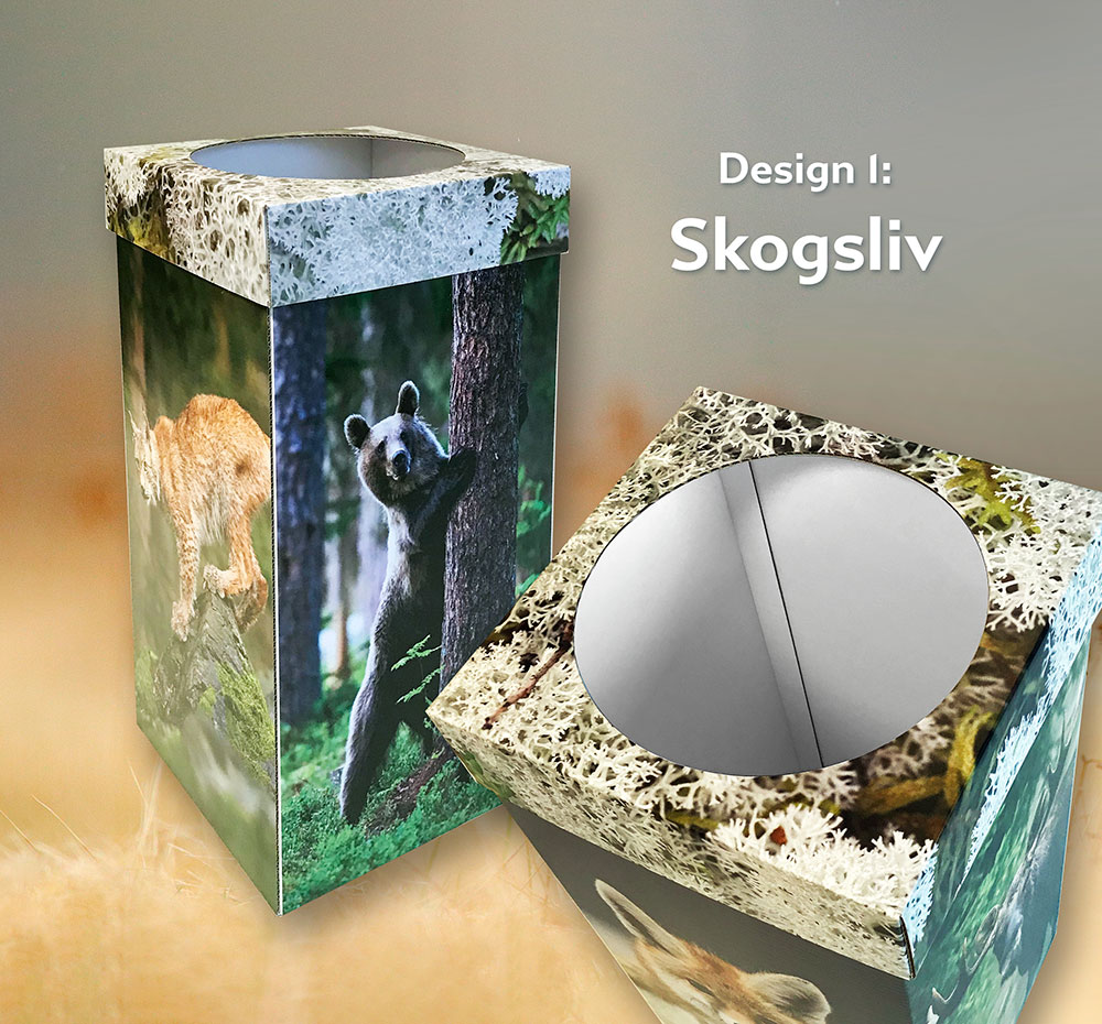 Papperskorgar med miljömotiv | Åtta.45 Tryckeri